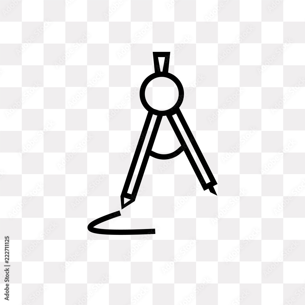 school compass icon on transparent background. Modern icons vector ...