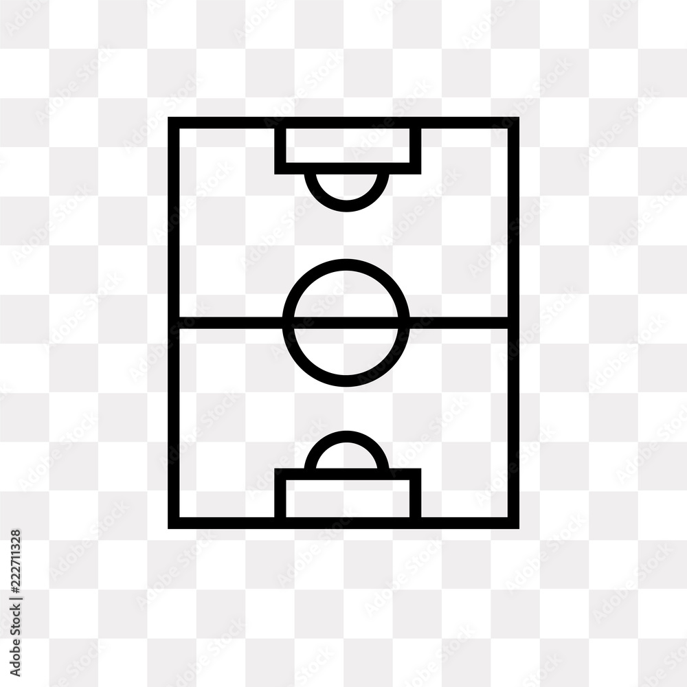 soccer field icon on transparent background. Modern icons vector ...