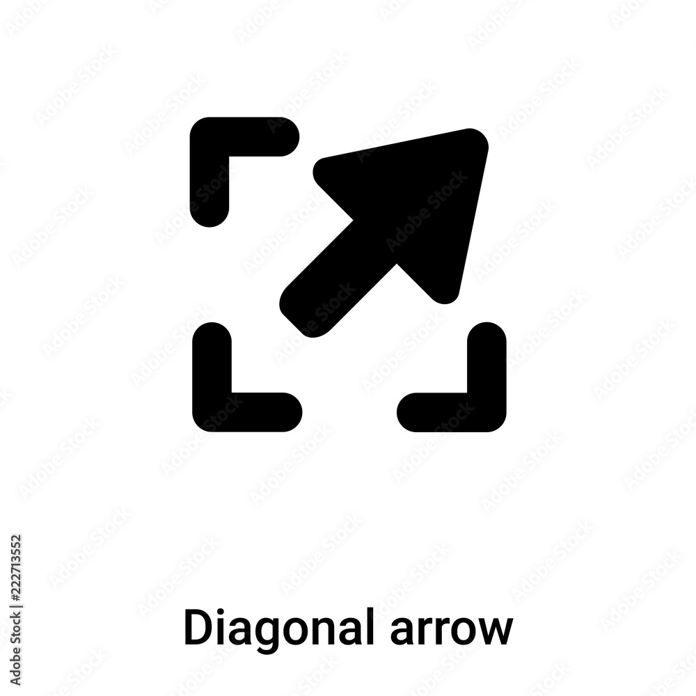 Diagonal arrow icon vector isolated on white background, logo concept ...
