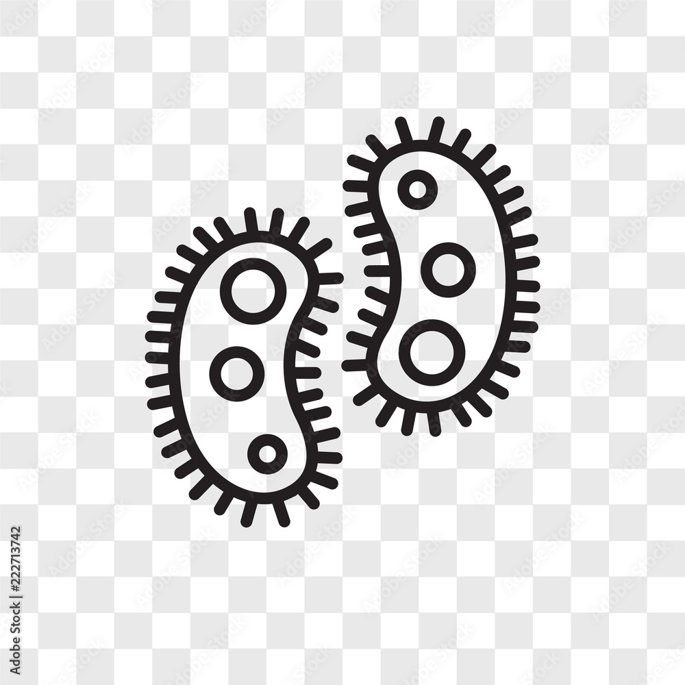 bacteria icons isolated on transparent background. Modern and editable ...