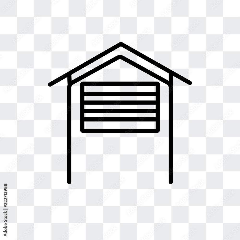 garage icon isolated on transparent background. Modern and editable ...