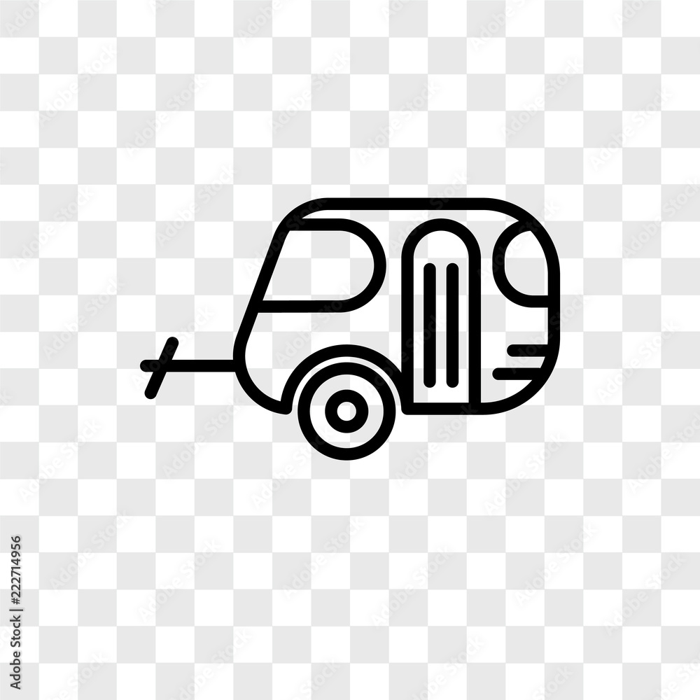 caravan icons isolated on transparent background. Modern and editable ...