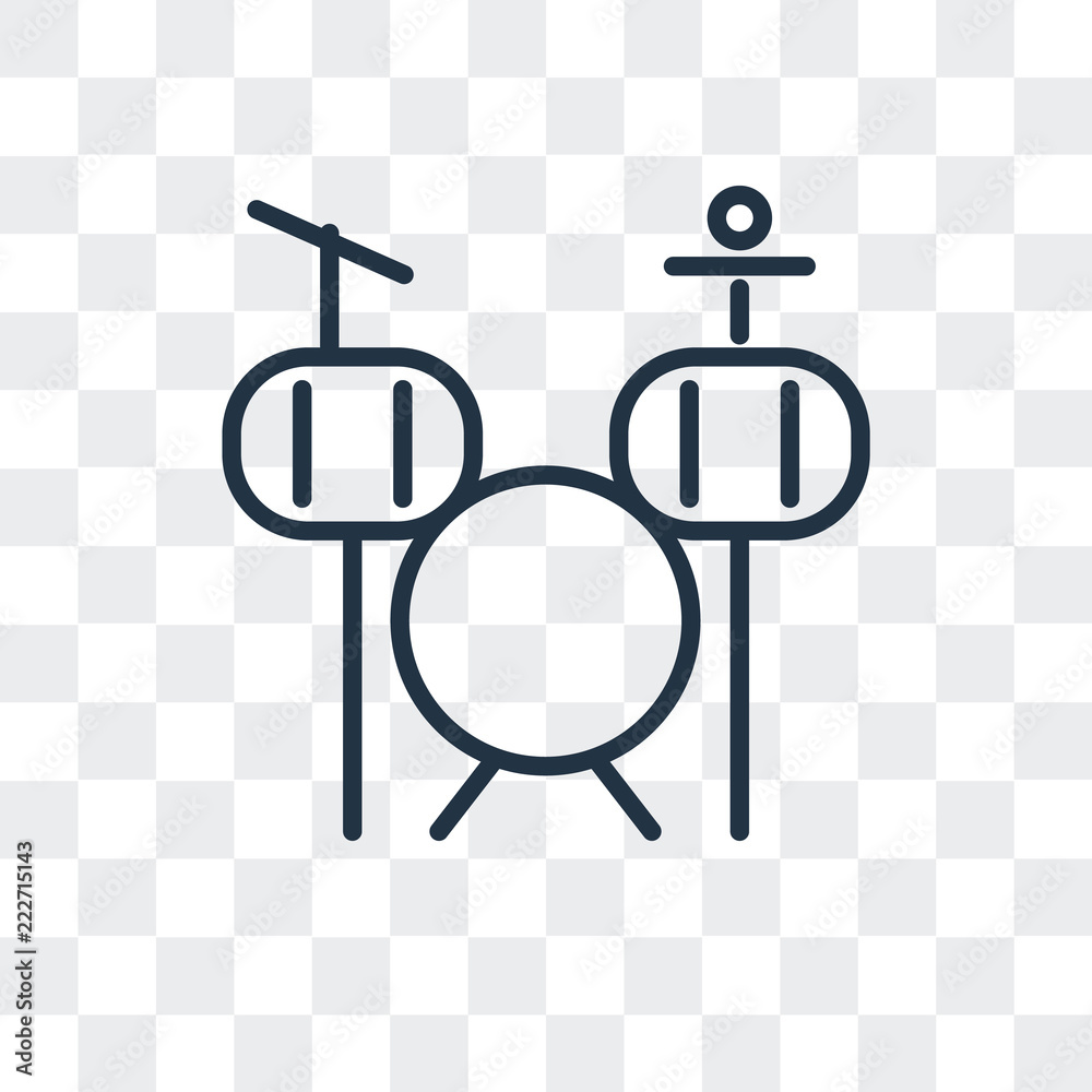 drum icon isolated on transparent background. Modern and editable drum ...