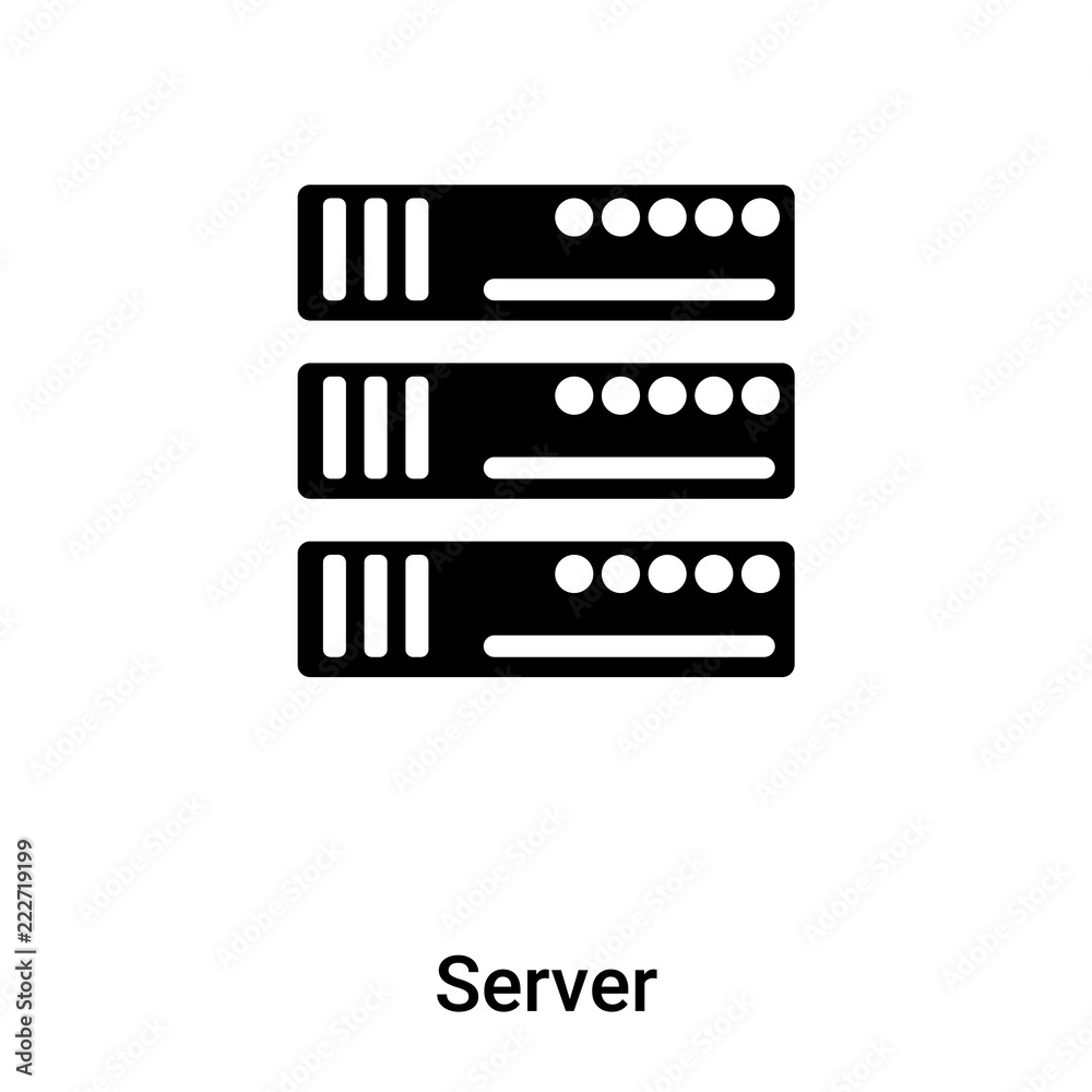 Server icon vector isolated on white background, logo concept of Server sign on transparent ...