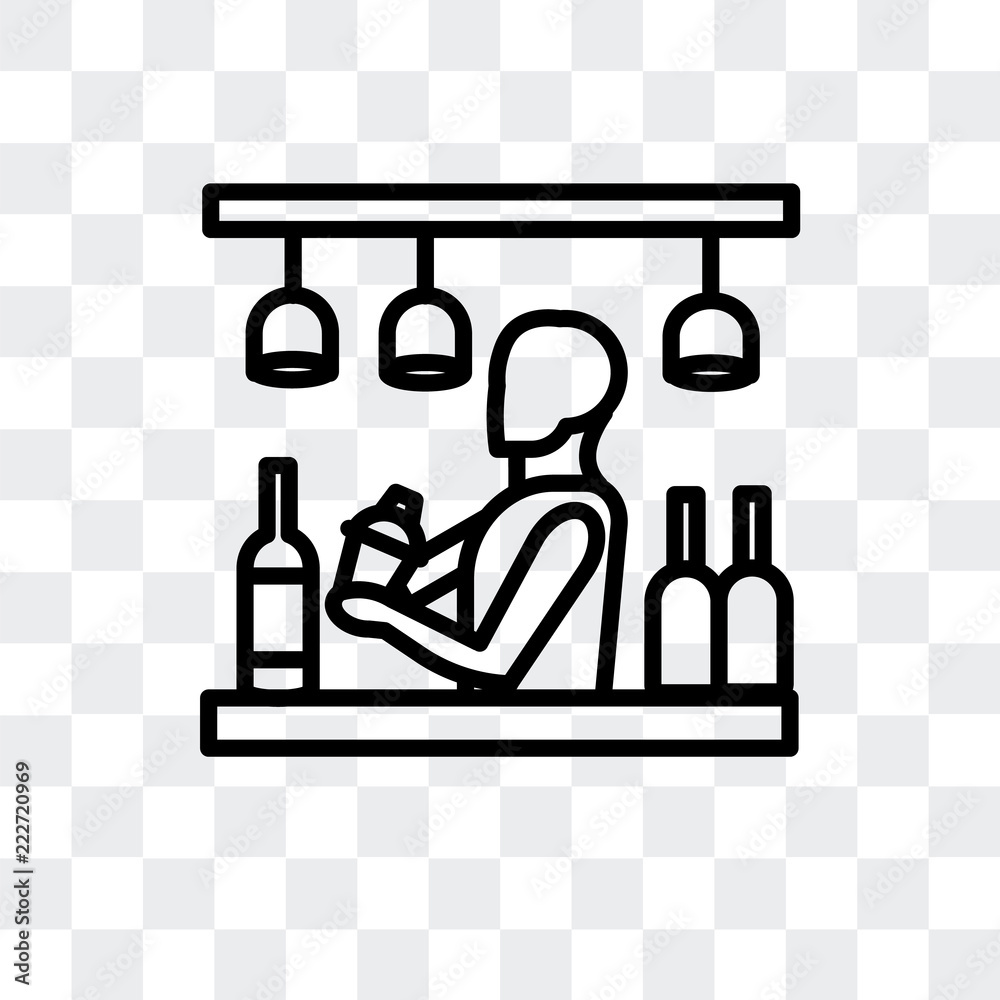 Vector de Stock bar icon isolated on transparent background. Modern and ...