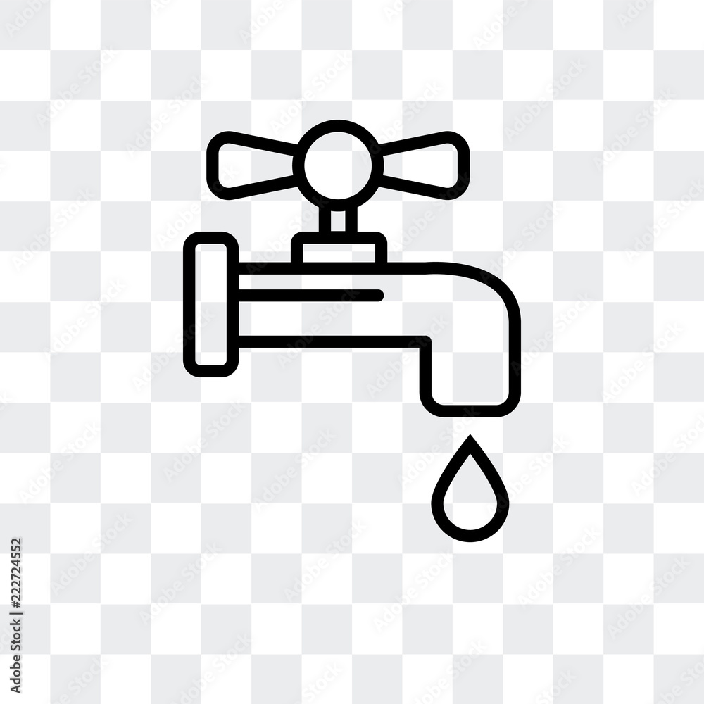 faucet icon isolated on transparent background. Modern and editable ...