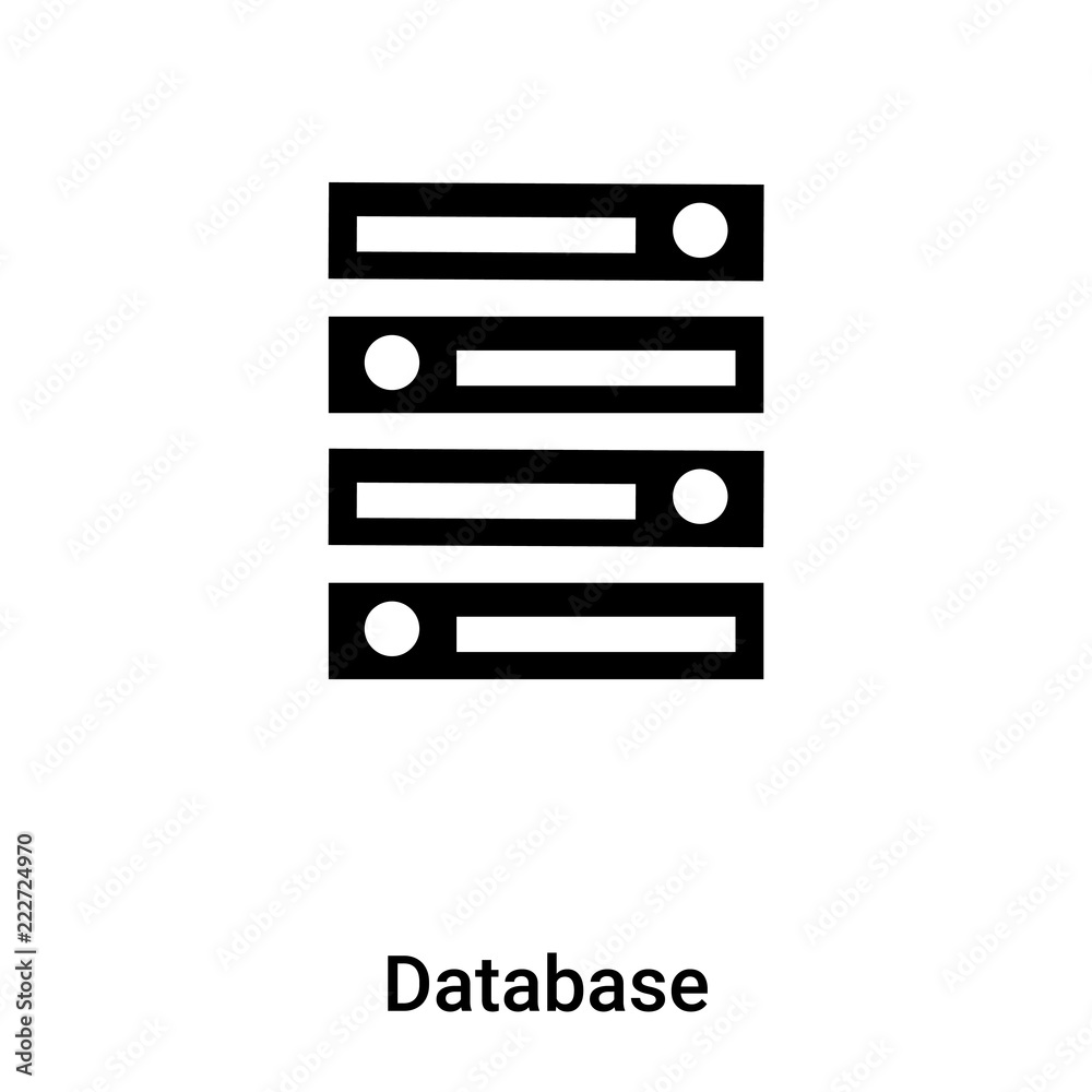 Database icon vector isolated on white background, logo concept of ...