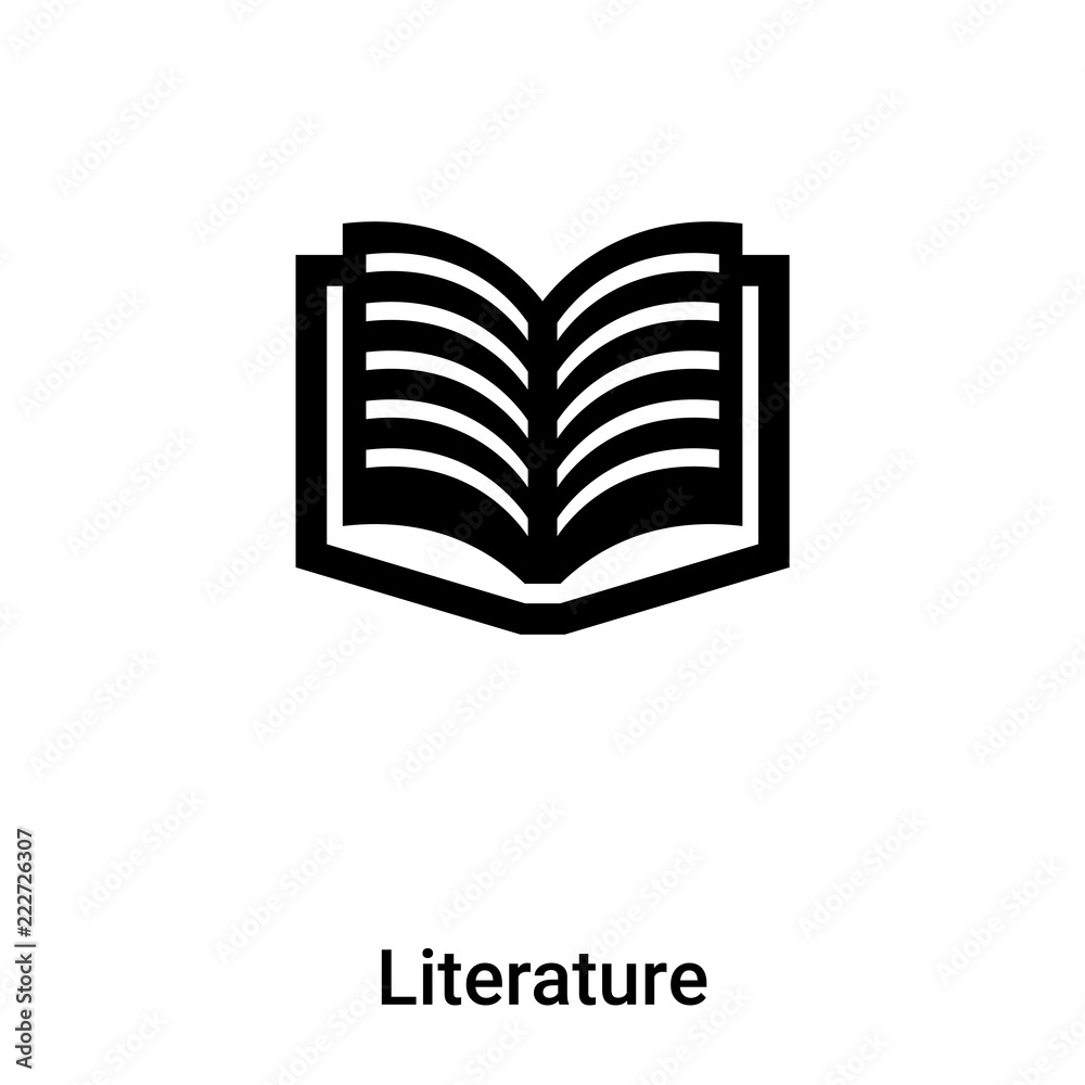 Literature icon vector isolated on white background, logo concept of ...