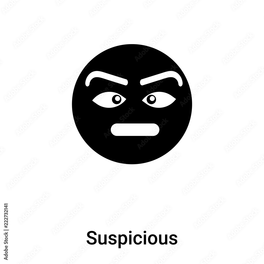 Suspicious icon vector isolated on white background, logo concept of ...