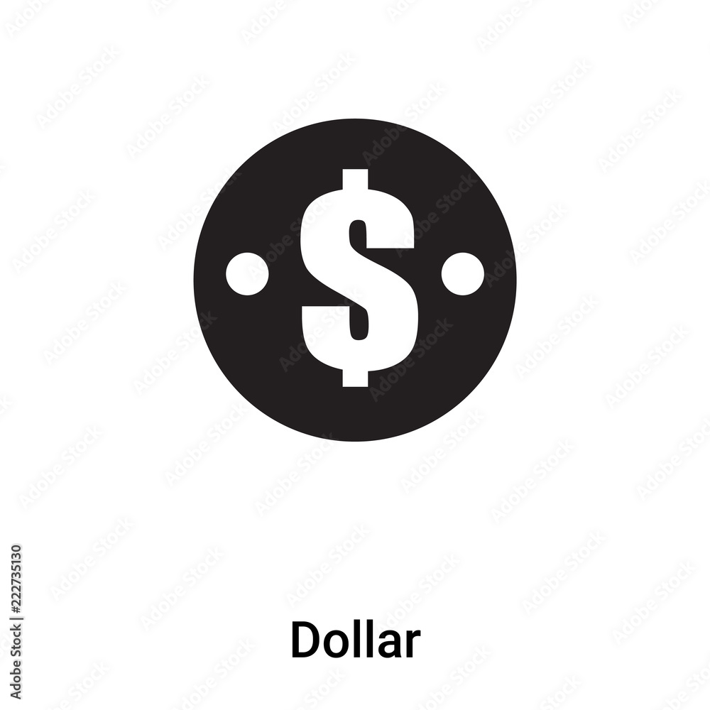 Dollar icon vector isolated on white background, logo concept of Dollar ...