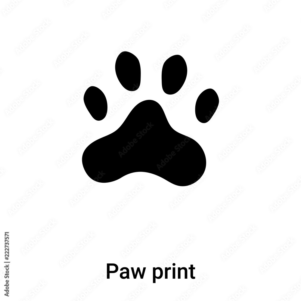 Paw print icon vector isolated on white background, logo concept of Paw ...