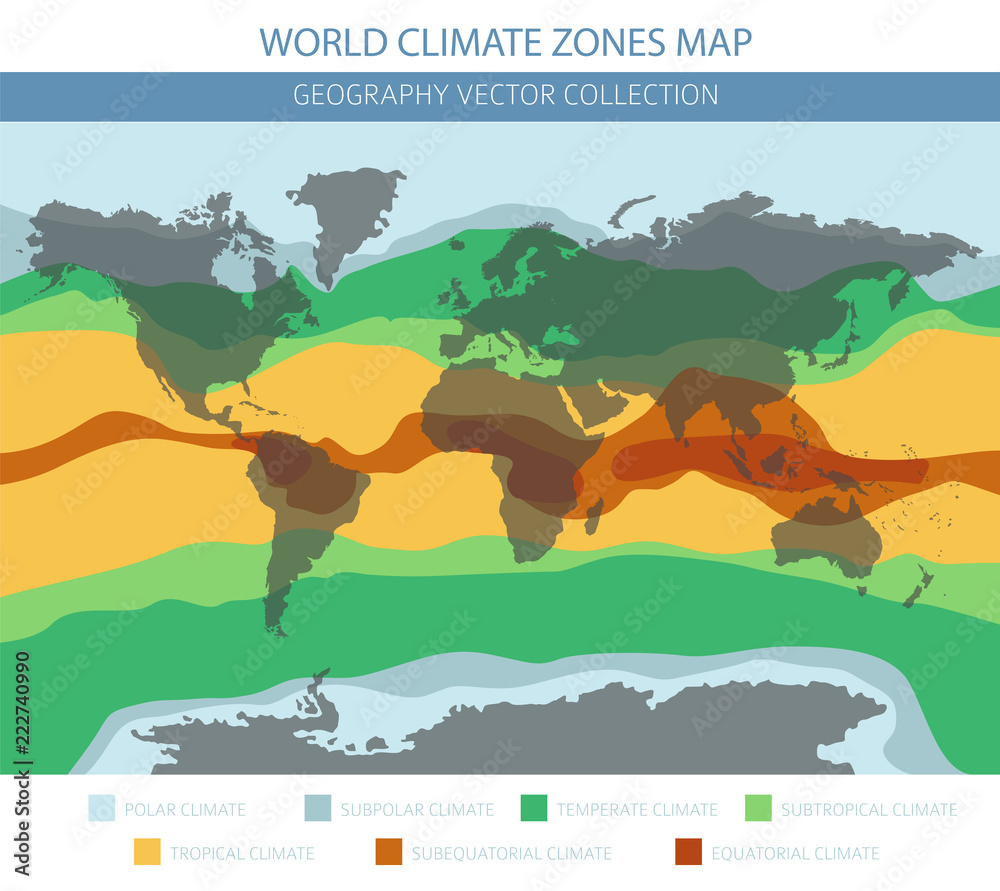 World climate zones map elements. Build your own geography info graphic ...
