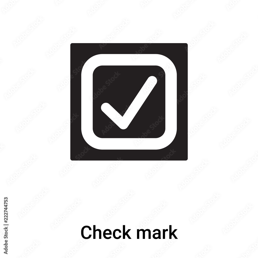Check mark icon vector isolated on white background, logo concept of ...