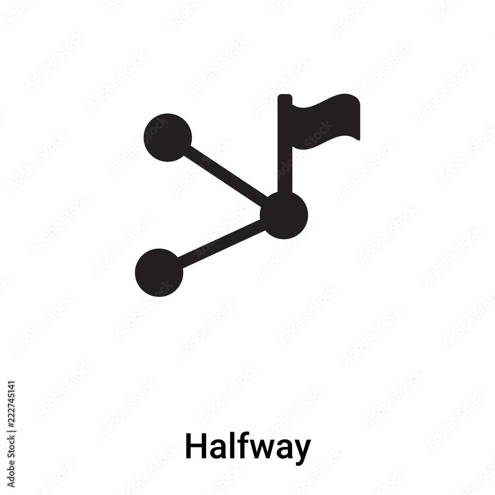Halfway icon vector isolated on white background, logo concept of ...