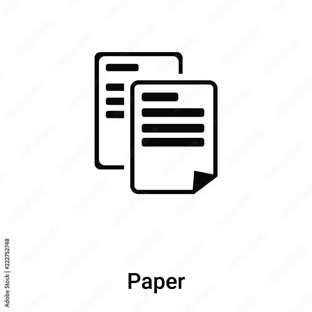 Paper icon vector isolated on white background, logo concept of Paper ...