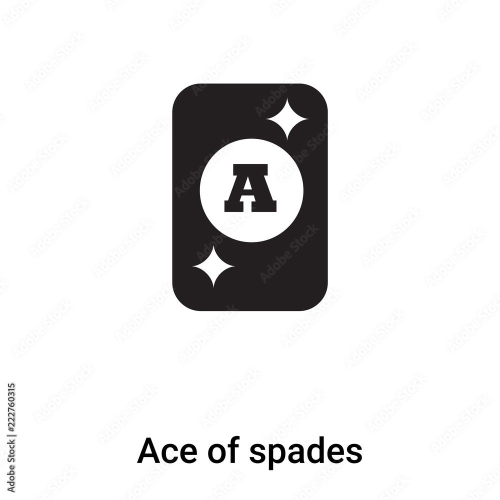 Ace of spades icon vector isolated on white background, logo concept of ...