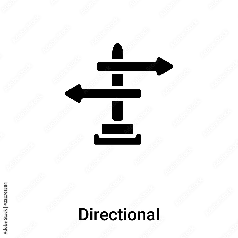 Directional sign icon vector isolated on white background, logo concept ...