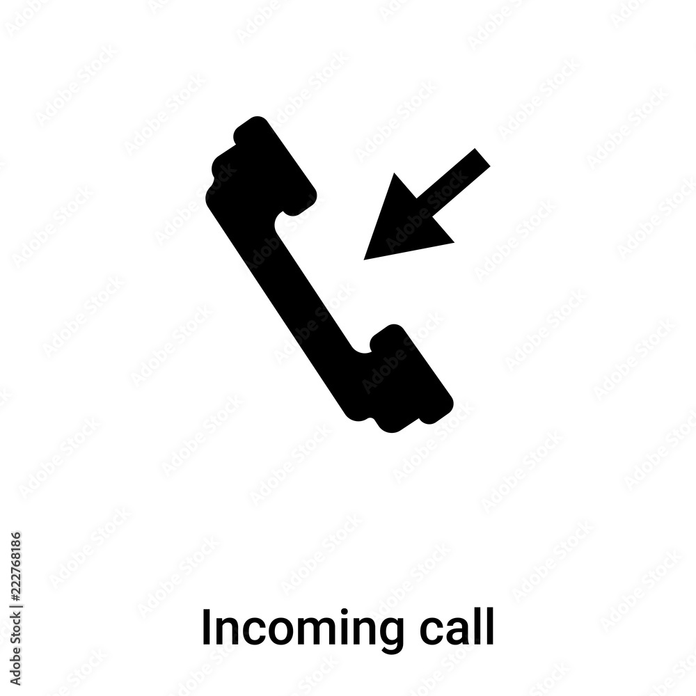 Incoming call icon vector isolated on white background, logo concept of ...