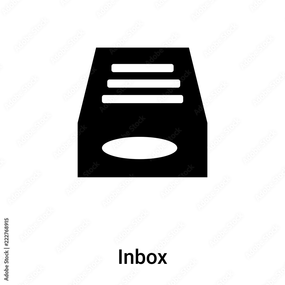 Inbox icon vector isolated on white background, logo concept of Inbox ...