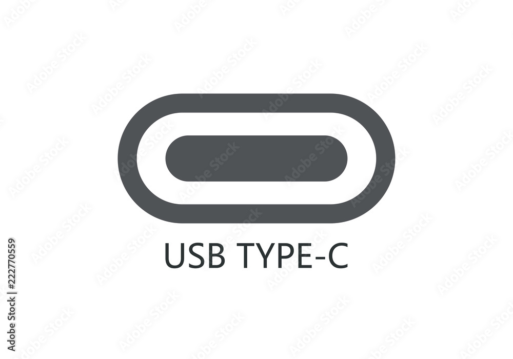 USB Type C port icon 素材庫向量圖 | Adobe Stock
