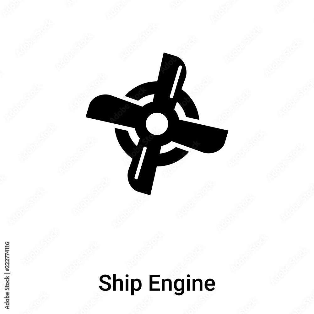 Ship Engine icon vector isolated on white background, logo concept of ...