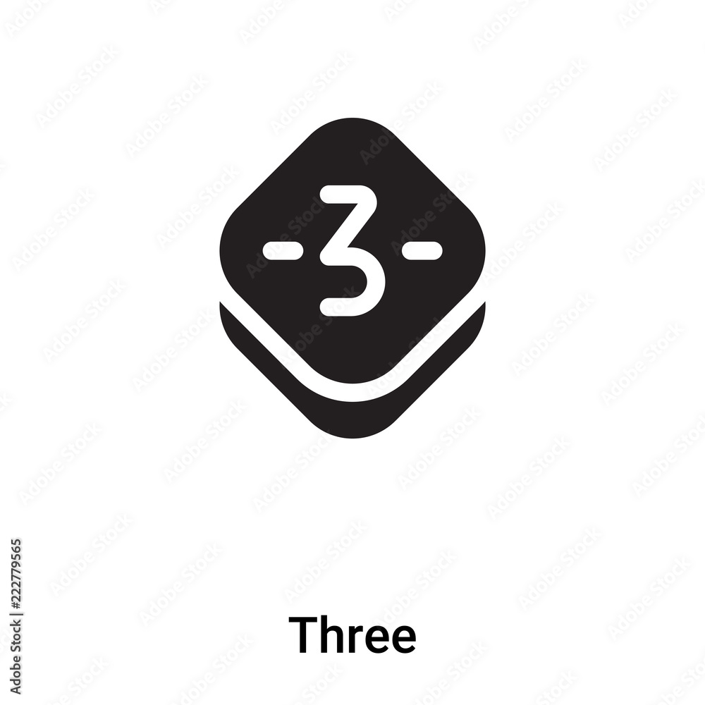 Three icon vector isolated on white background, logo concept of Three ...