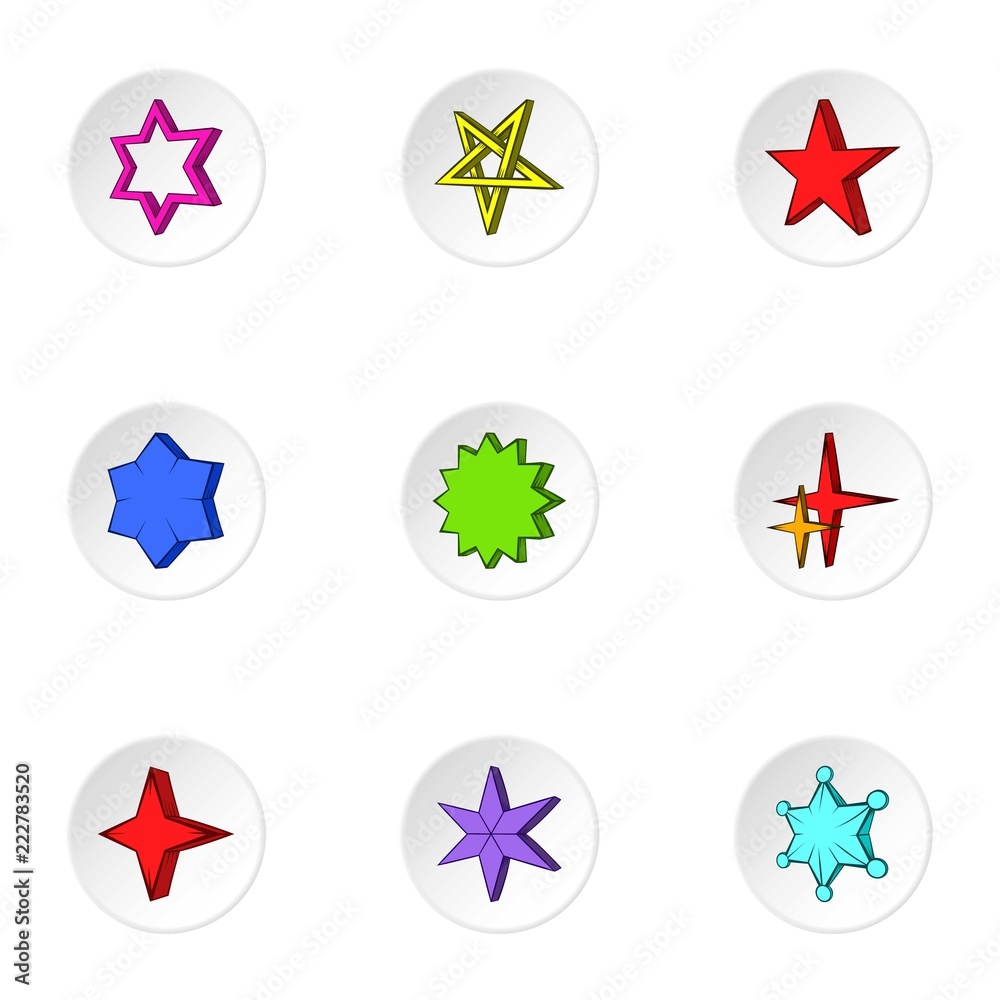 Star icons set. Cartoon illustration of 9 star vector icons for web ...