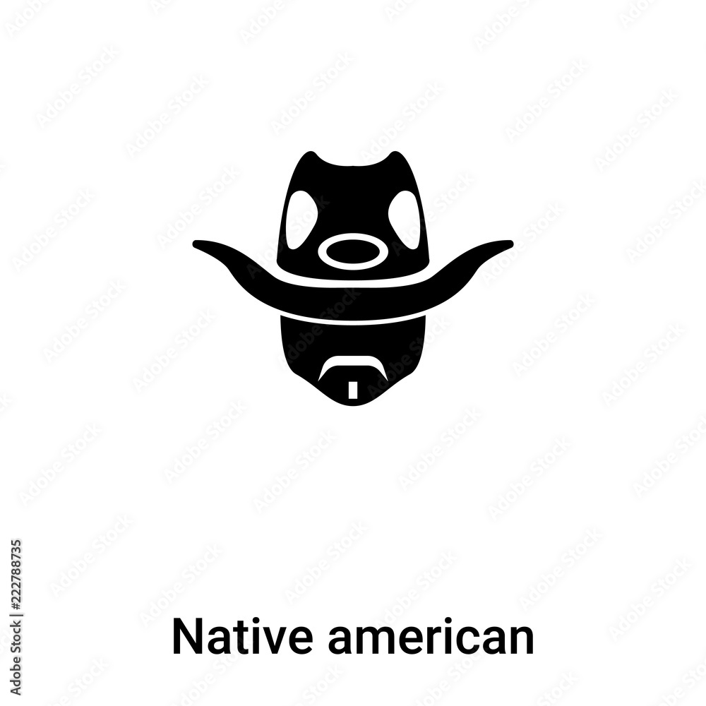 Native american icon vector isolated on white background, logo concept ...