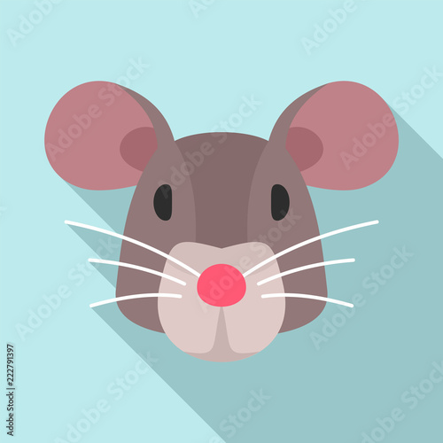 Mouse head icon. Flat illustration of mouse head vector icon for web ...