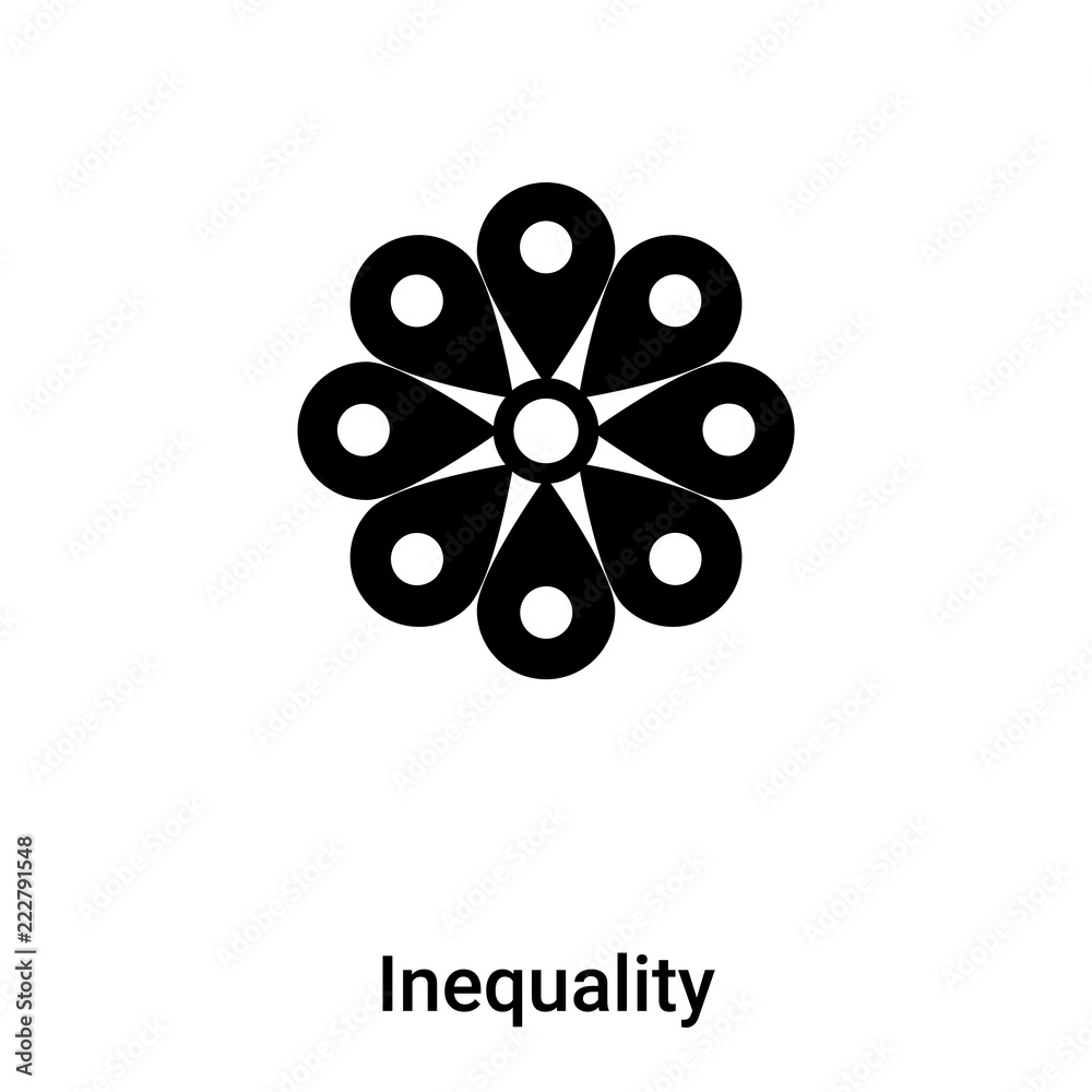 Inequality icon vector isolated on white background, logo concept of ...