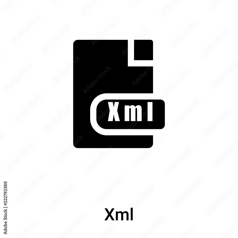 Xml icon vector isolated on white background, logo concept of Xml sign ...