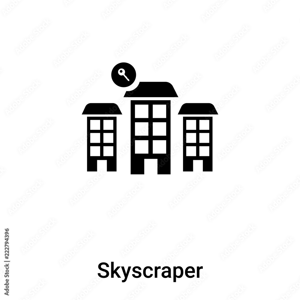 Skyscraper icon vector isolated on white background, logo concept of ...
