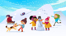 Boy Dog Snow Cartoon Free Stock Photo Public Domain Pictures