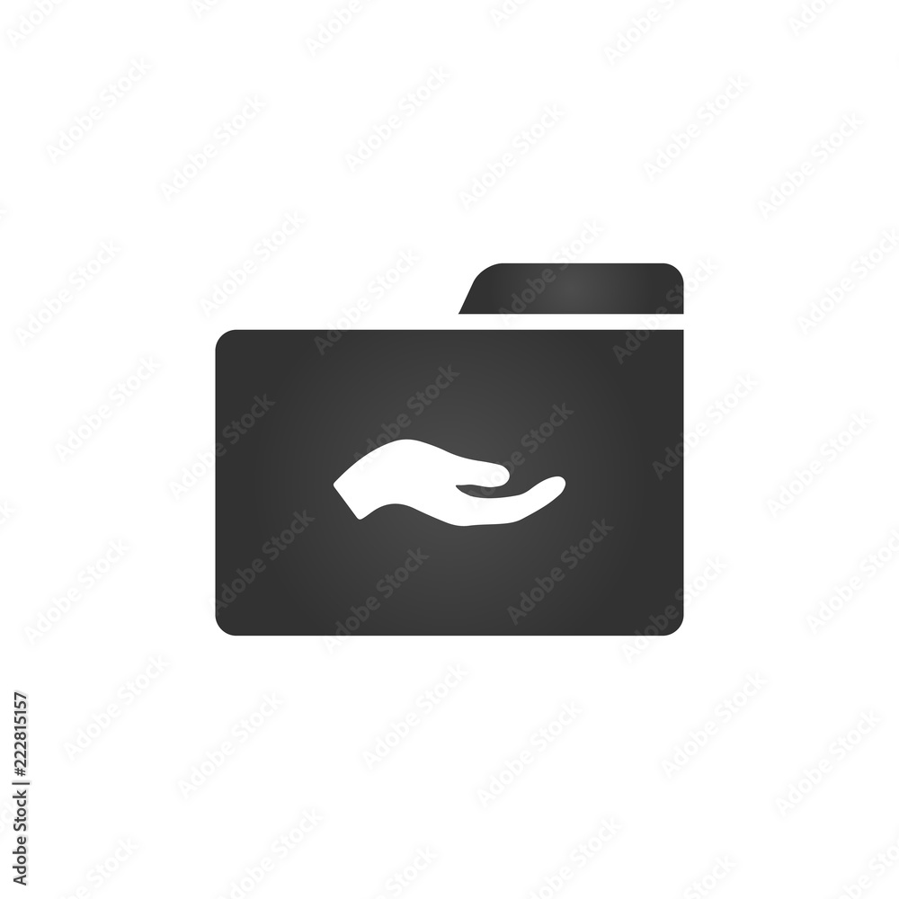 Folder Icon with share hand icon in trendy flat style isolated on white ...