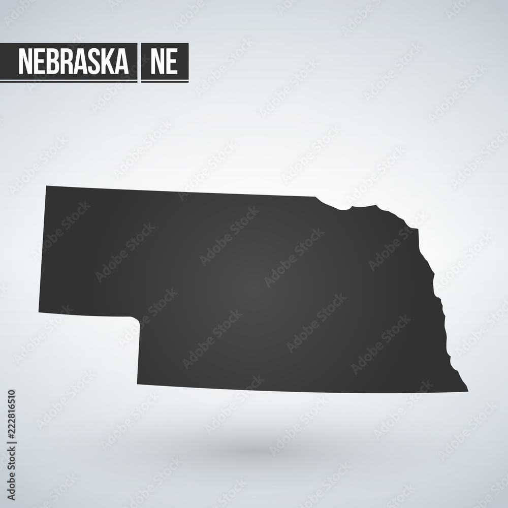 map of the U.S. state of Nebraska vector illustration Stock Vector ...