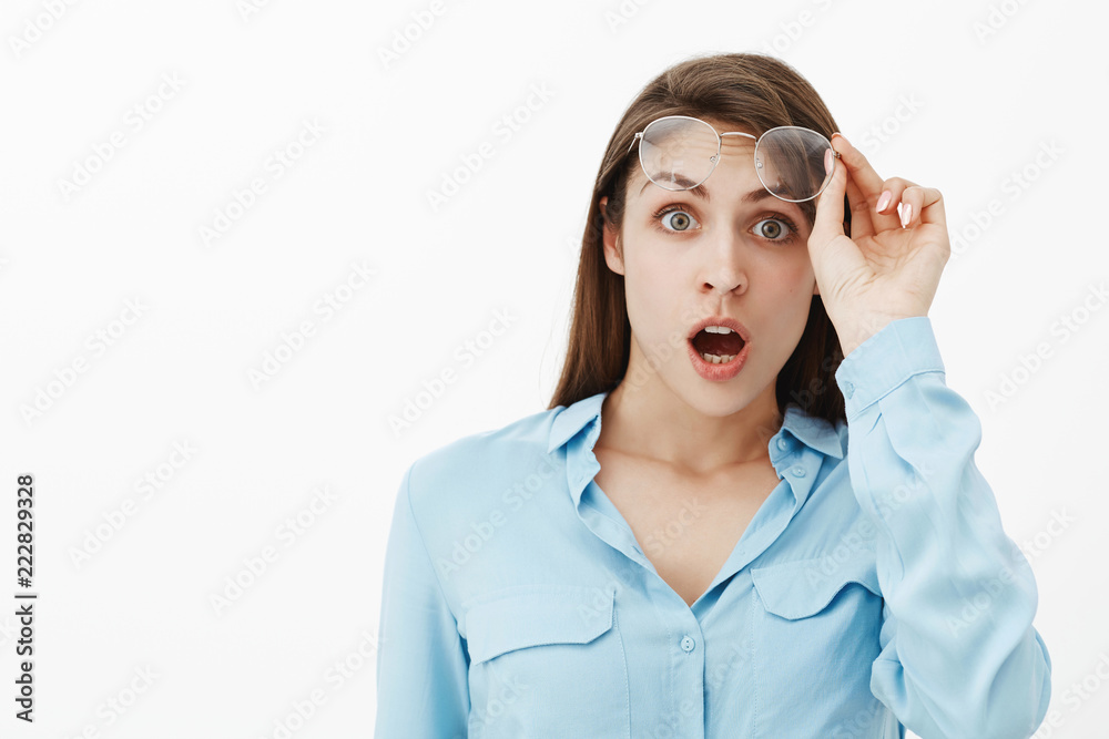 No way, what happened. Portrait of shocked emotive adult female ...