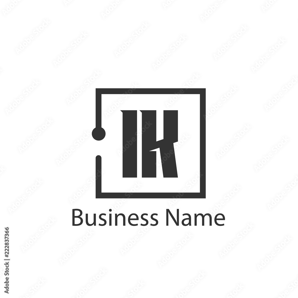 Initial Letter IK Logo Template Design Stock Vector | Adobe Stock