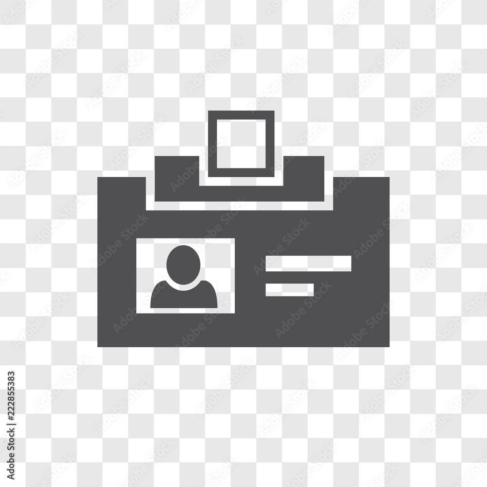 Id card vector icon isolated on transparent background, Id card logo ...