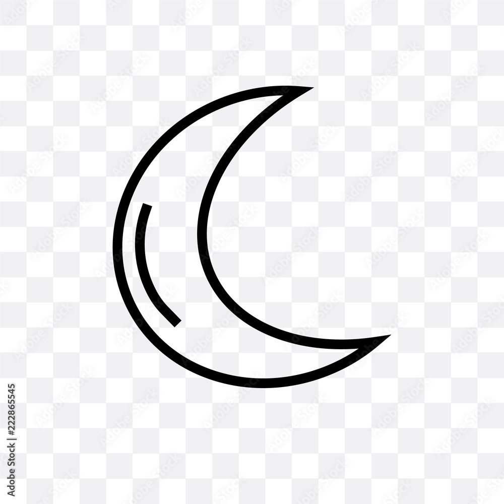 basic moon icon isolated on transparent background. Simple and editable ...