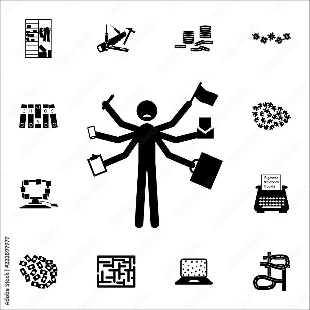 Chaos in work icon. chaos icons universal set for web and mobile Stock ...