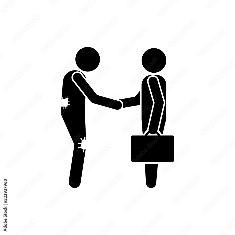 poor man and businessman icon. Element of poor man illustration ...
