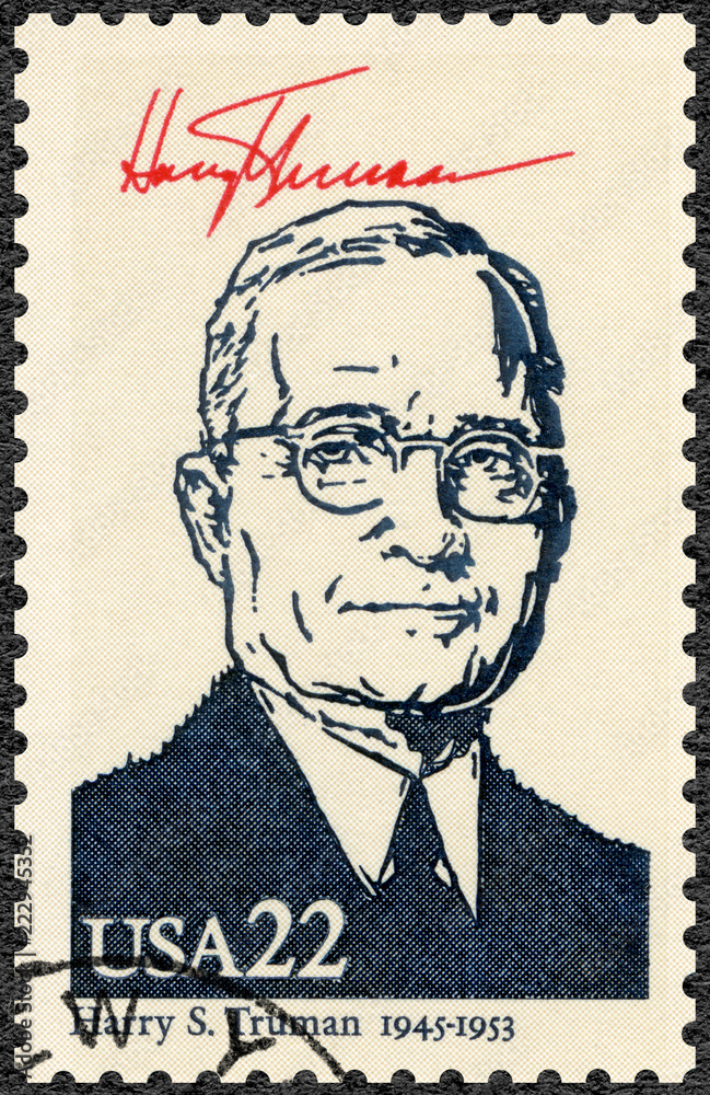 USA - 1986: shows Portrait of Harry S Truman (1884-1972), 33th ...