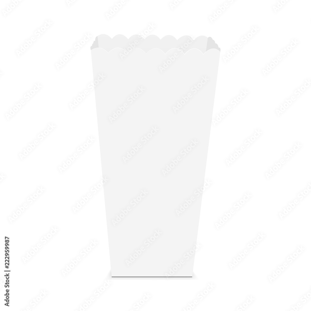 Blank popcorn box mock up - front view. Vector illustration Stock ...