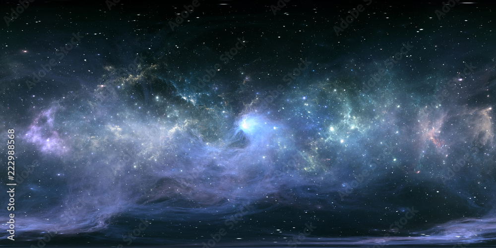 360 degree space nebula panorama, equirectangular projection ...