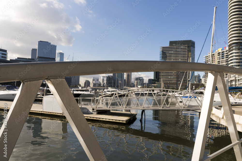 Docklands, Melbourne, Victoria, Australia. Waterfront buildings and ...