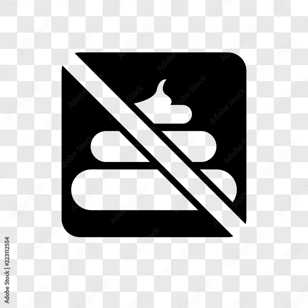 no pooping icons isolated on transparent background. Modern and ...