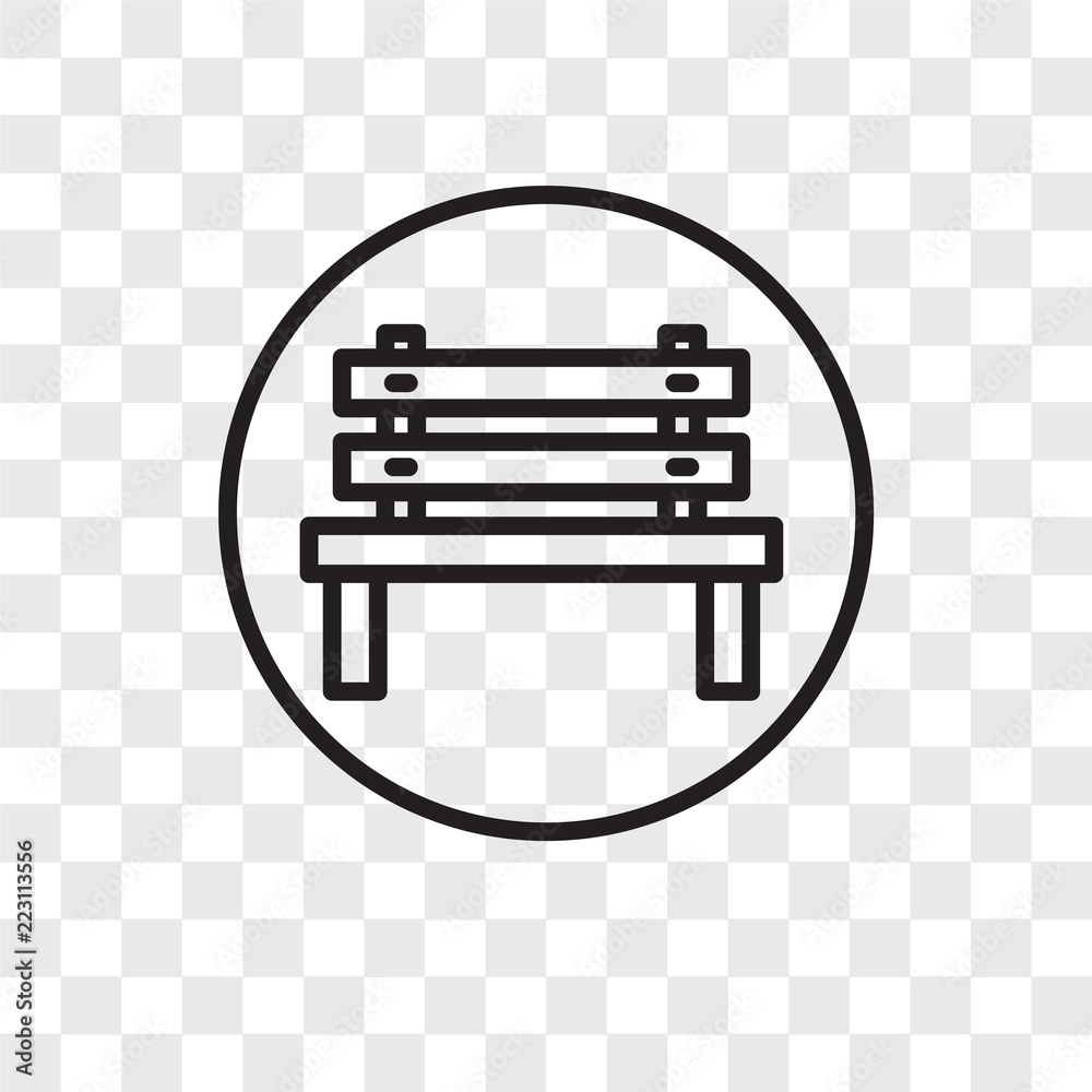 bench icons isolated on transparent background. Modern and editable ...