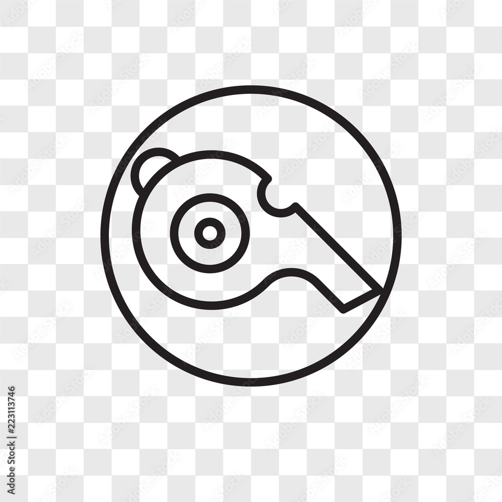 whistle icons isolated on transparent background. Modern and editable ...