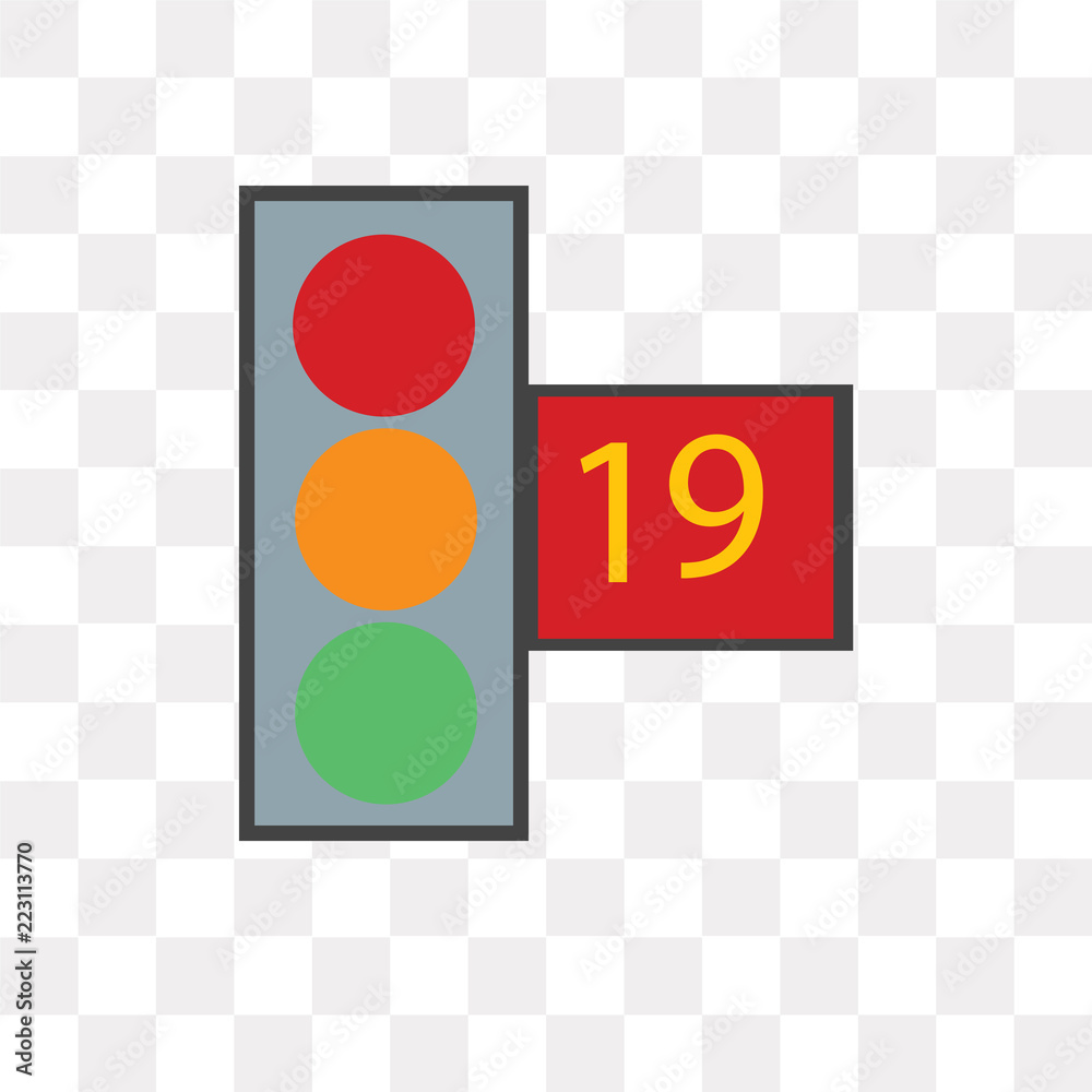 traffic light icon on transparent background. Modern icons vector ...