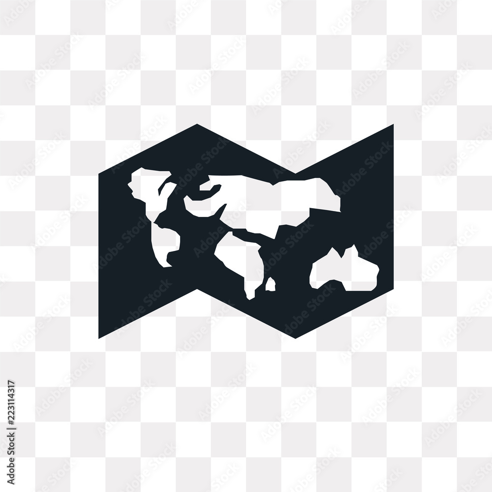 world map icon on transparent background. Modern icons vector ...